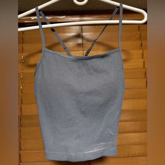 GU Japan | Tops | Gu Japan Blue Ribbed Womens Top | Poshmark
